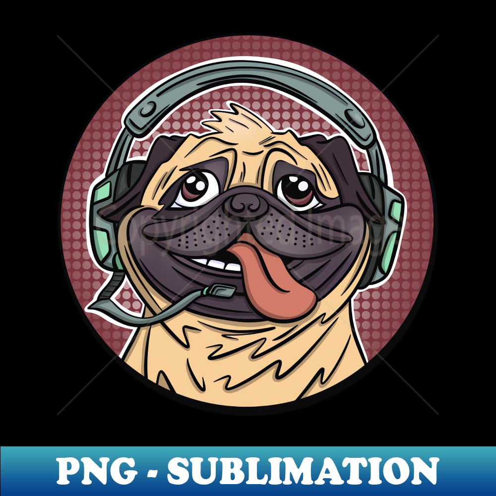 Pug Gamer - PNG Transparent Sublimation Design - Bring Your | Inspire ...
