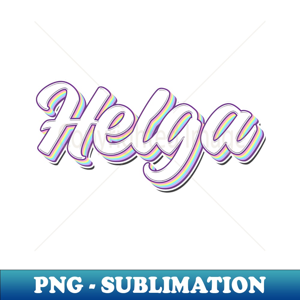 Kawaii Rainbow Helga Name - PNG Transparent Digital Download | Inspire ...