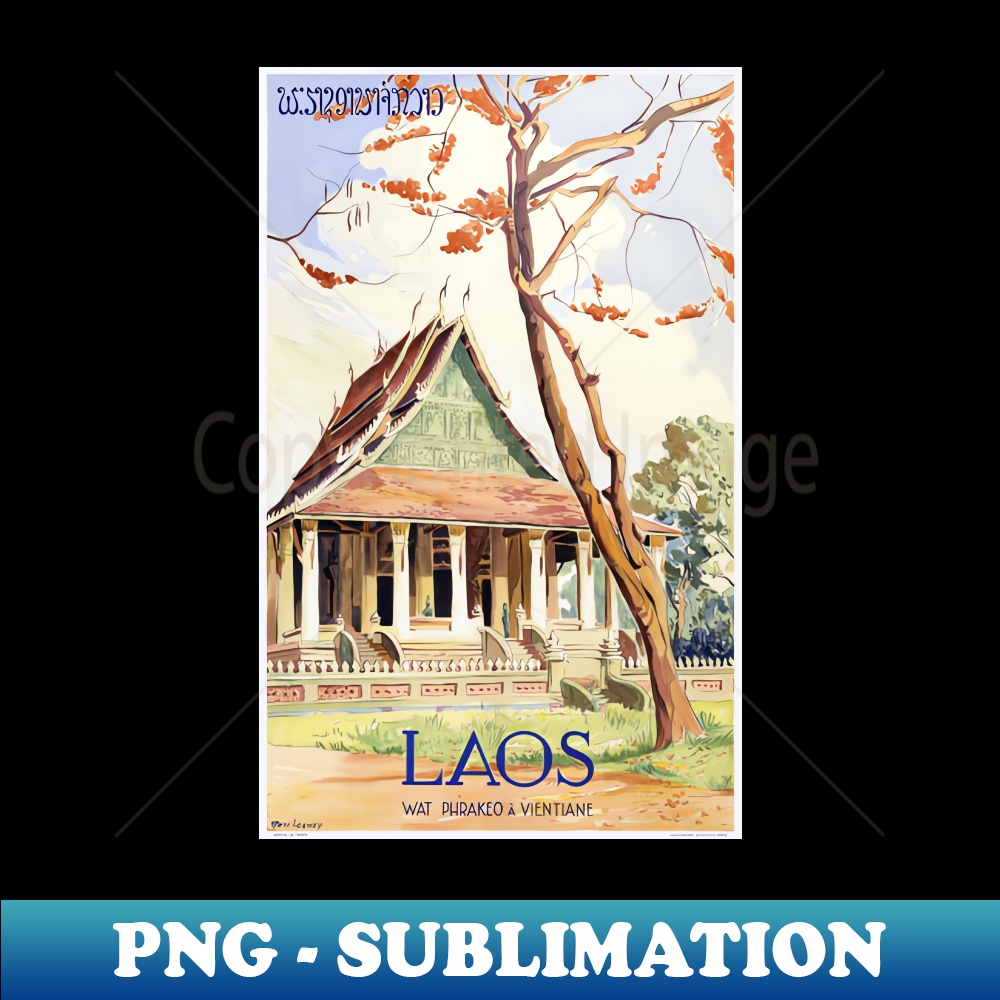 Laos Vintage Travel Poster - PNG Transparent Sublimation Des - Inspire ...