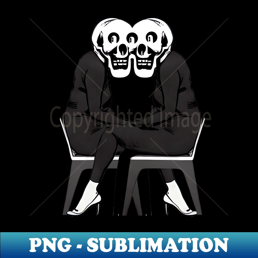 2 LADY skull connection faces sitting alone abyss skull drea | Inspire ...
