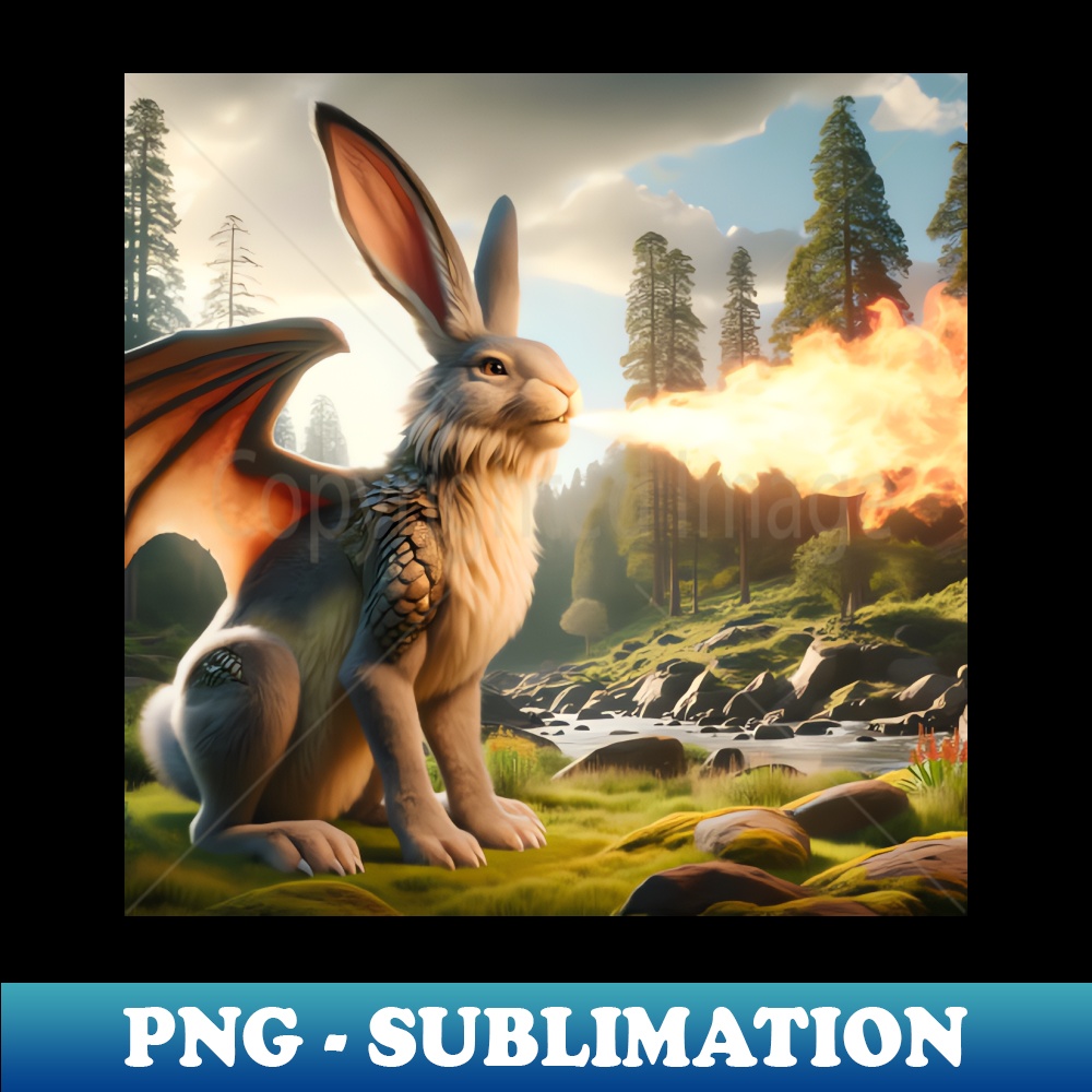 fire breathing bunny dragon 08 - Instant PNG Sublimation Dow | Inspire ...