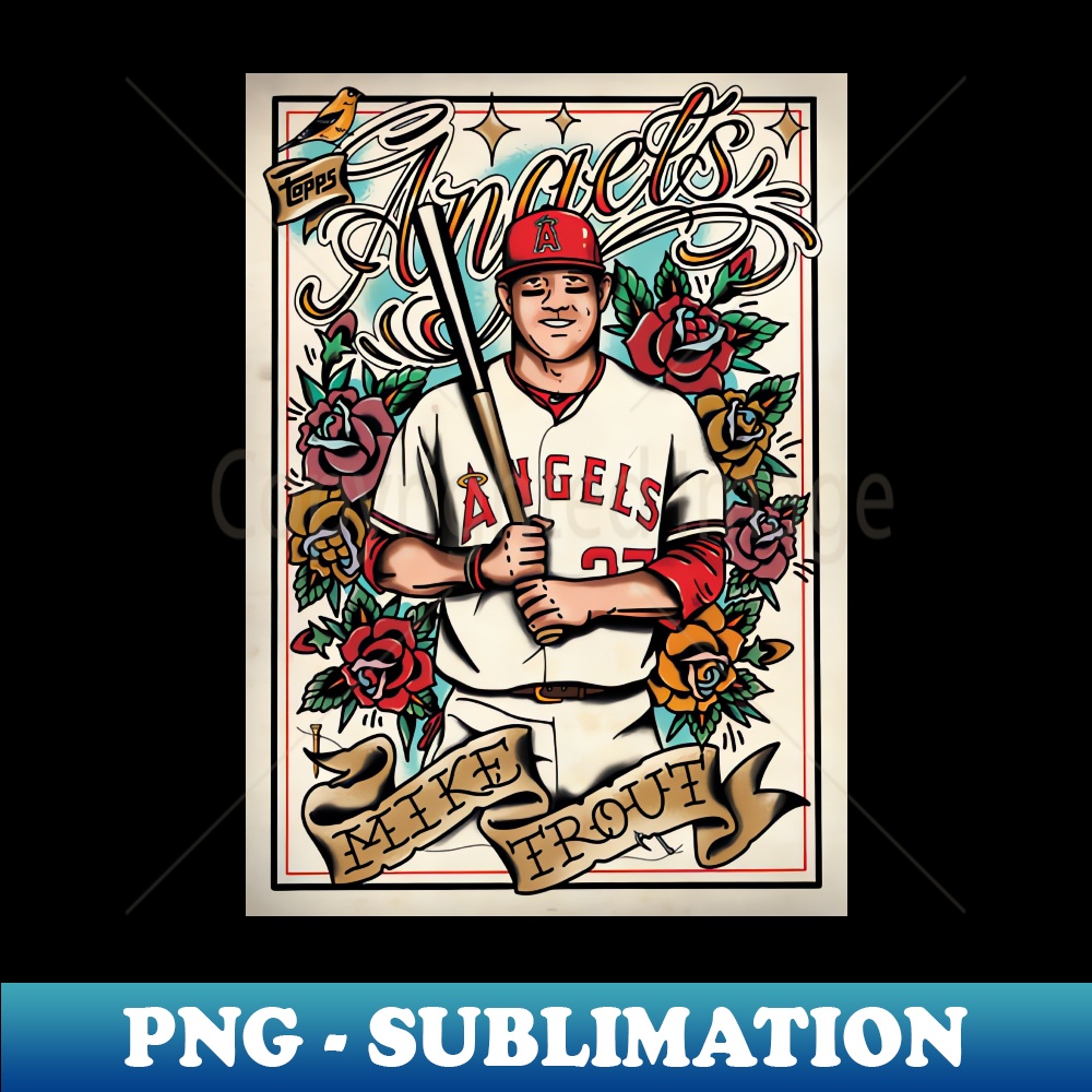 Project Card -Mike Trout - Artistic Sublimation Digital File | Inspire ...