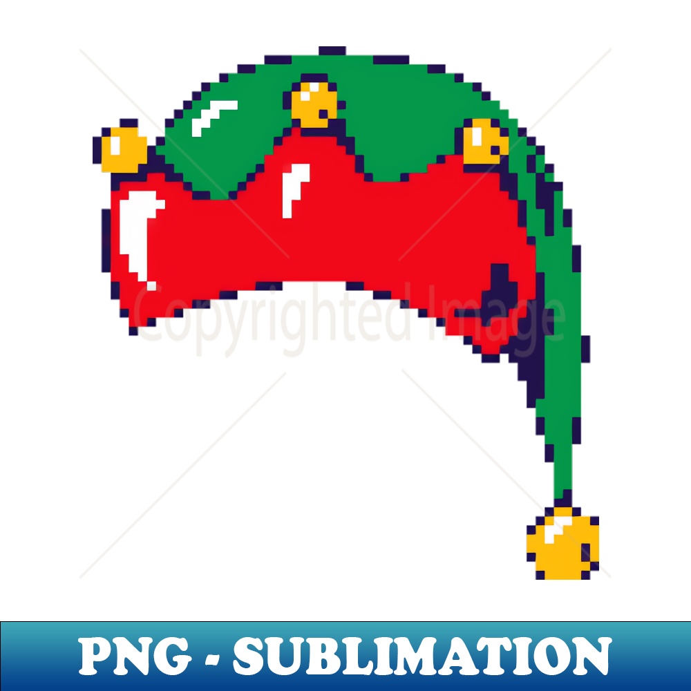 Christmas - Elf Hat Pixel Art - PNG Transparent Sublimation | Inspire ...