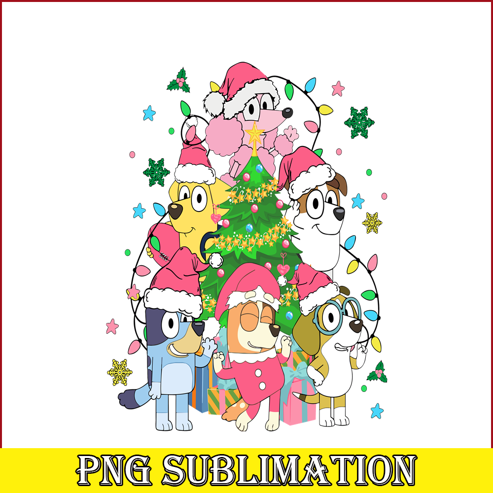 Bluey Christmas Tree PNG, Christmas Day PNG, Bluey And Santa | Inspire ...