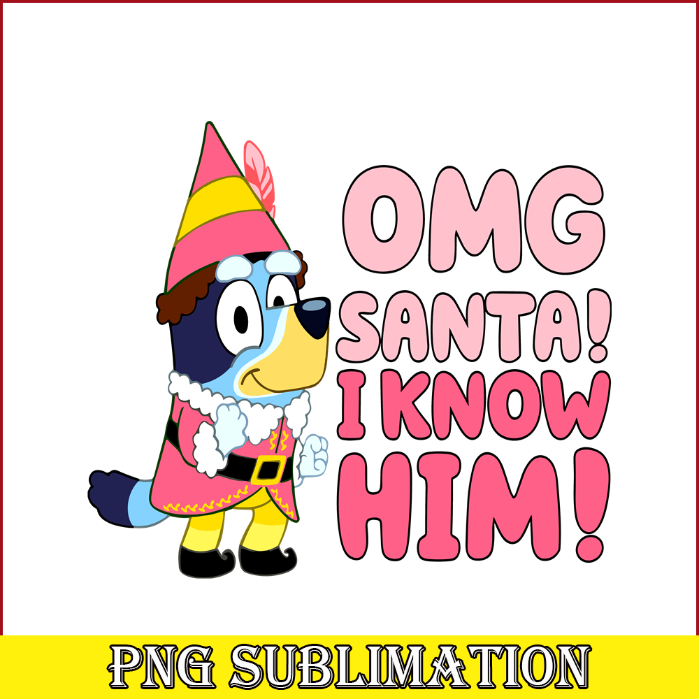 Bluey Know Santa PNG, Merry Christmas PNG, Bluey Costume PNG - Inspire ...