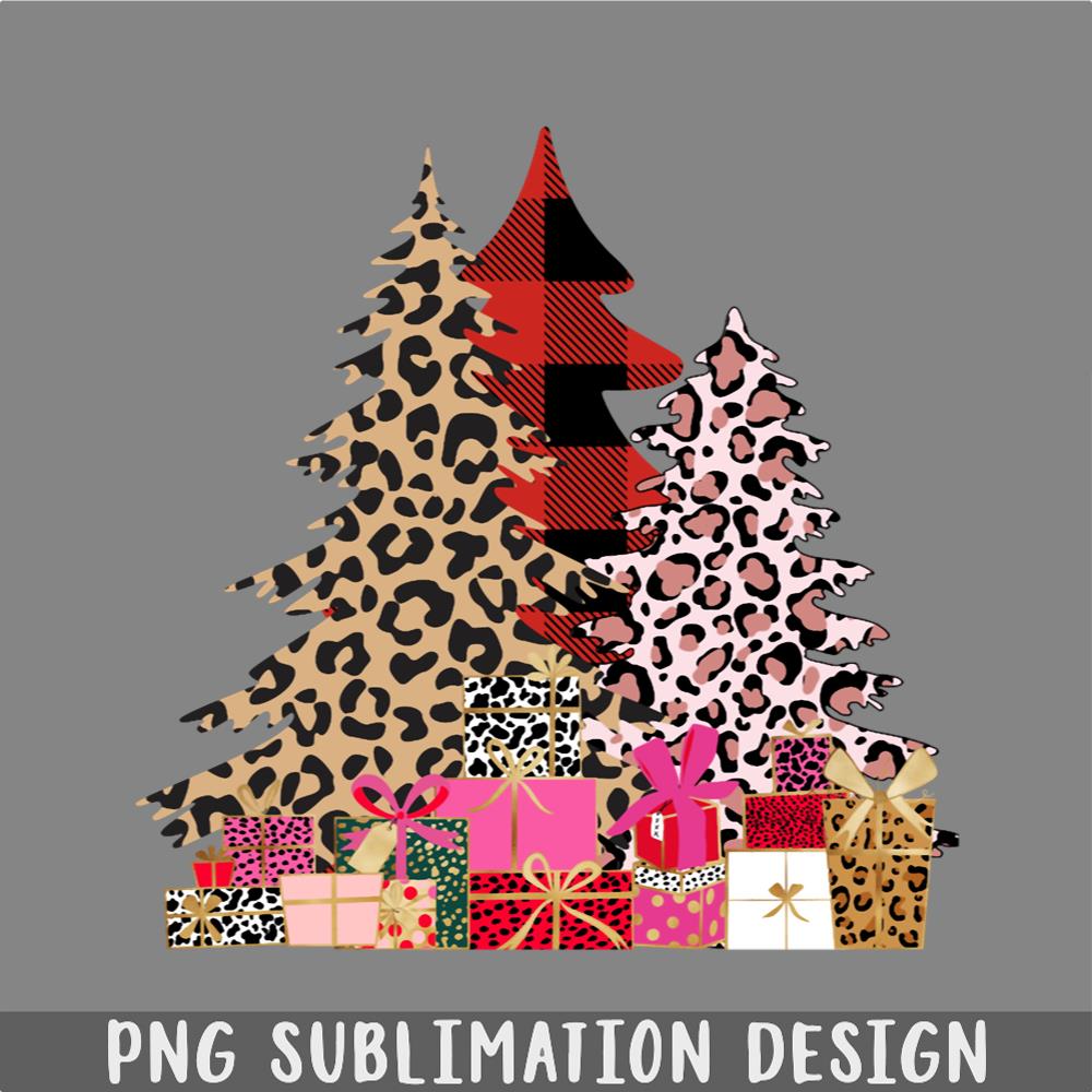 Plaid Leopard Christmas Tree PNG, Christmas PNG | Inspire Uplift