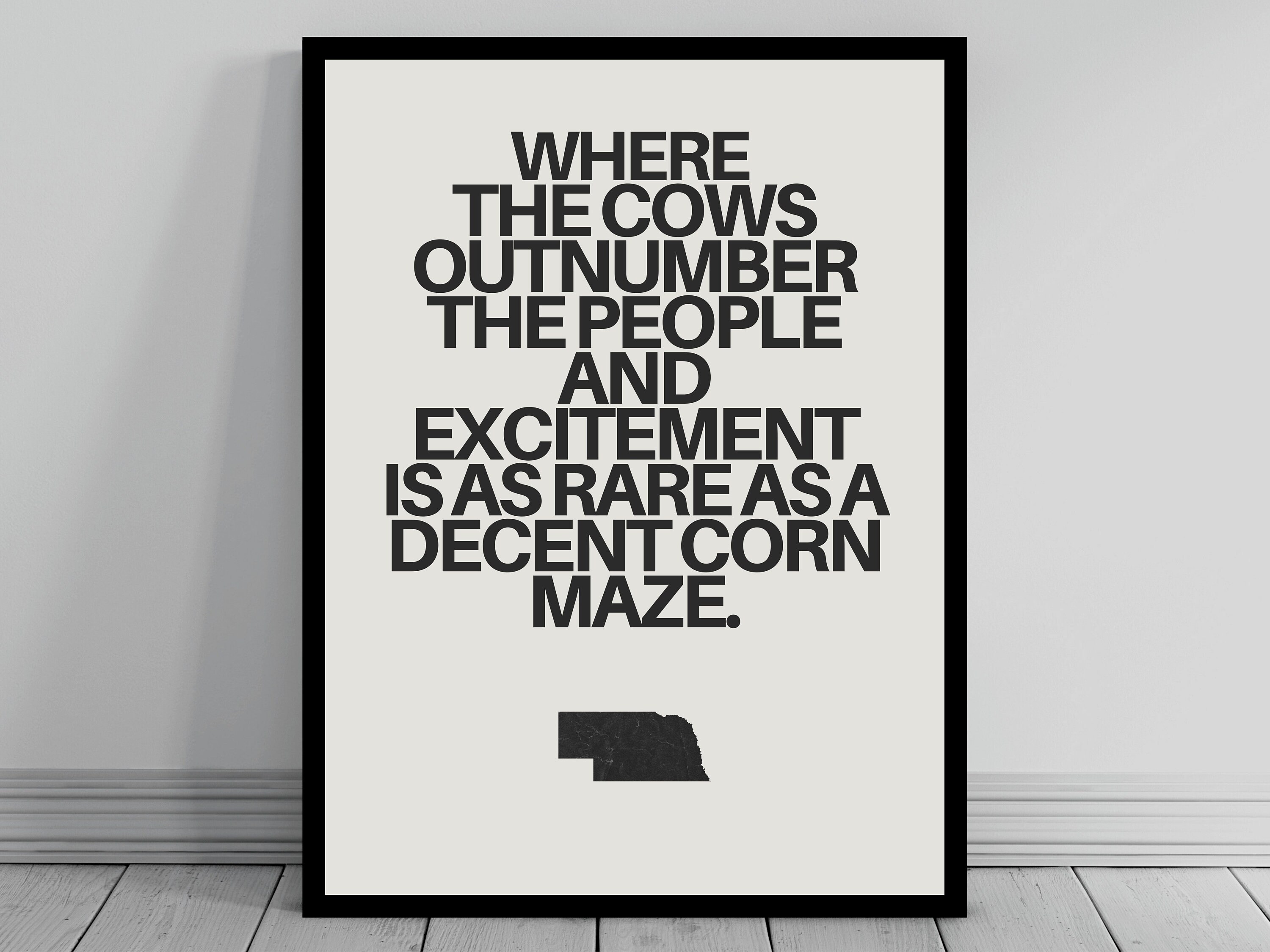 Hilarious Nebraska Meme Print Nebraska Poster Minimalist S | Inspire Uplift