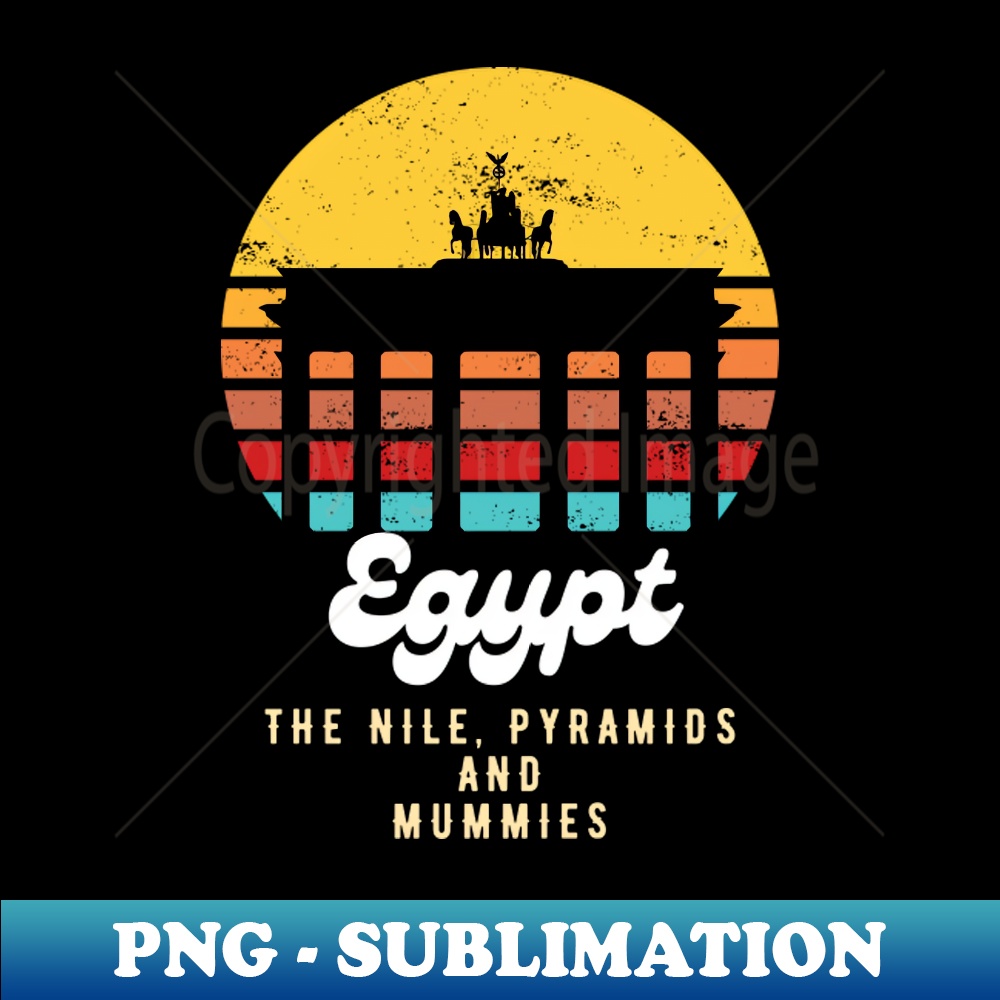 Egypt nile pyramids mummies funny text retro sunset - Premiu - Inspire ...