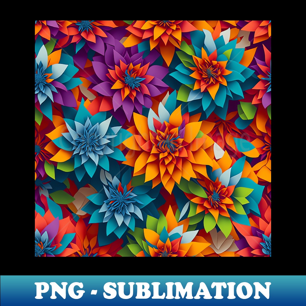 Vivid seamless flowers pattern v2 - Exclusive PNG Sublimatio - Inspire ...