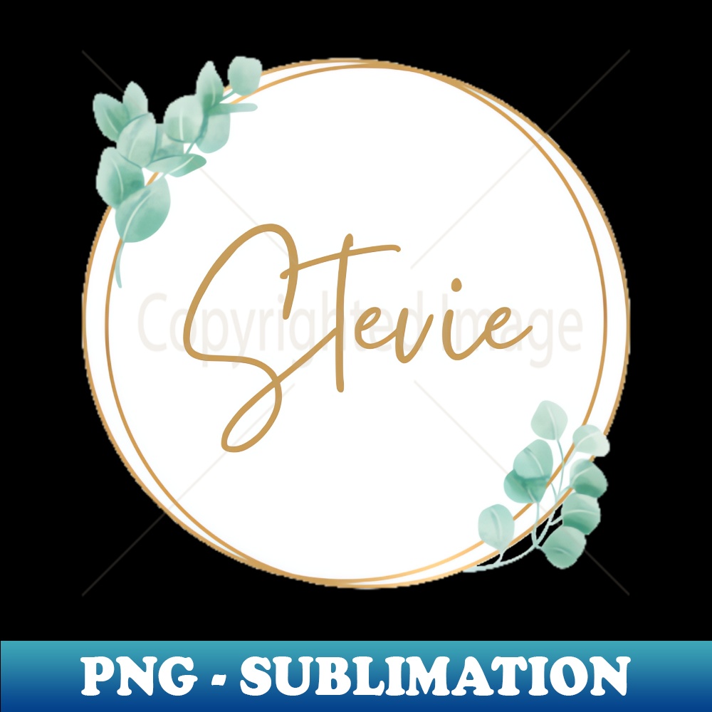 Wedding Leaf Circle Border Stevie Name Label - Instant Subli | Inspire ...