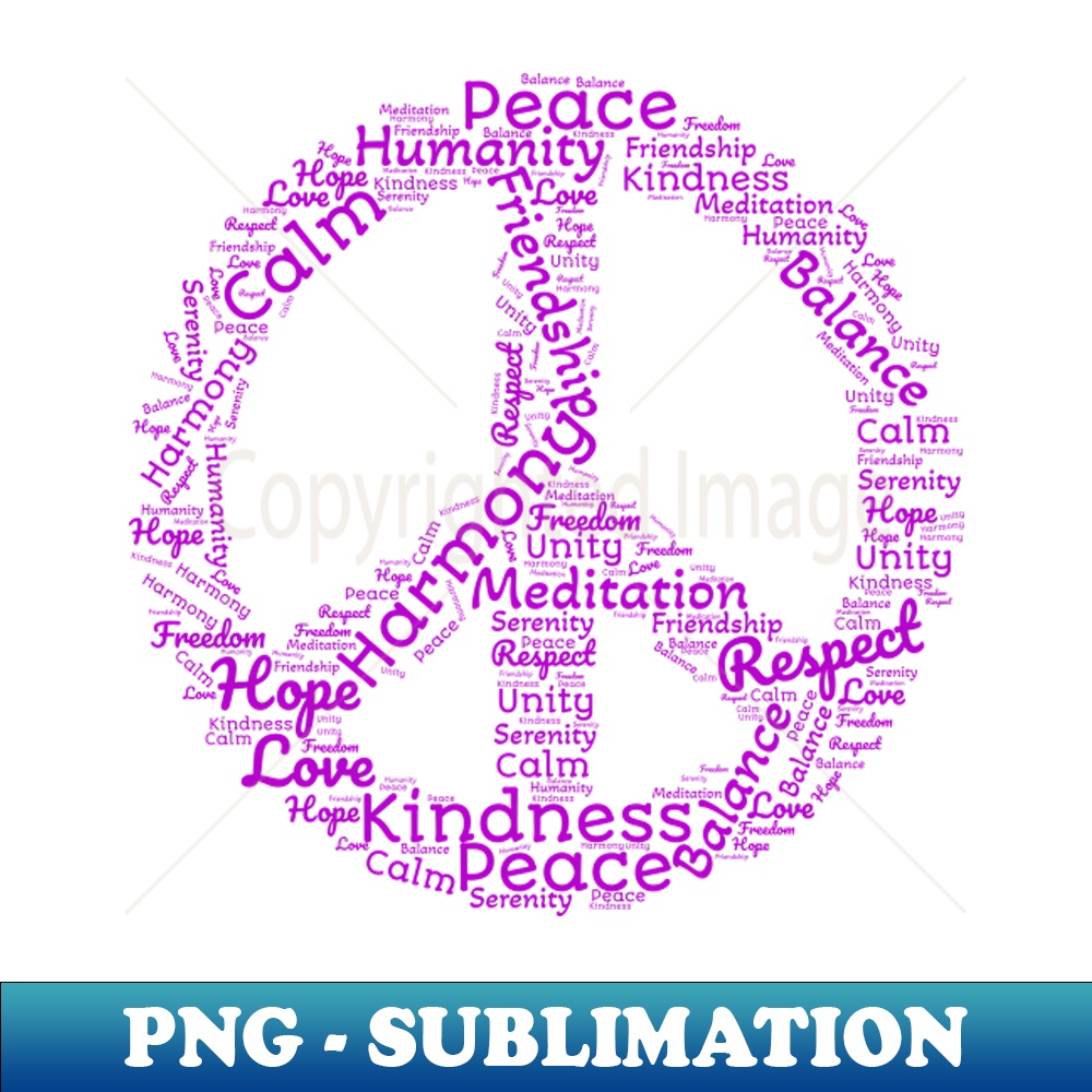 Peace symbol word cloud - Premium Sublimation Digital Downlo - Inspire ...