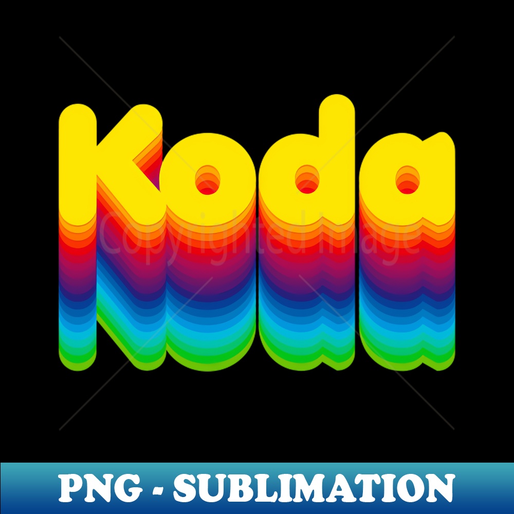 Rainbow Layers Koda Name Label - Retro PNG Sublimation Digit | Inspire ...