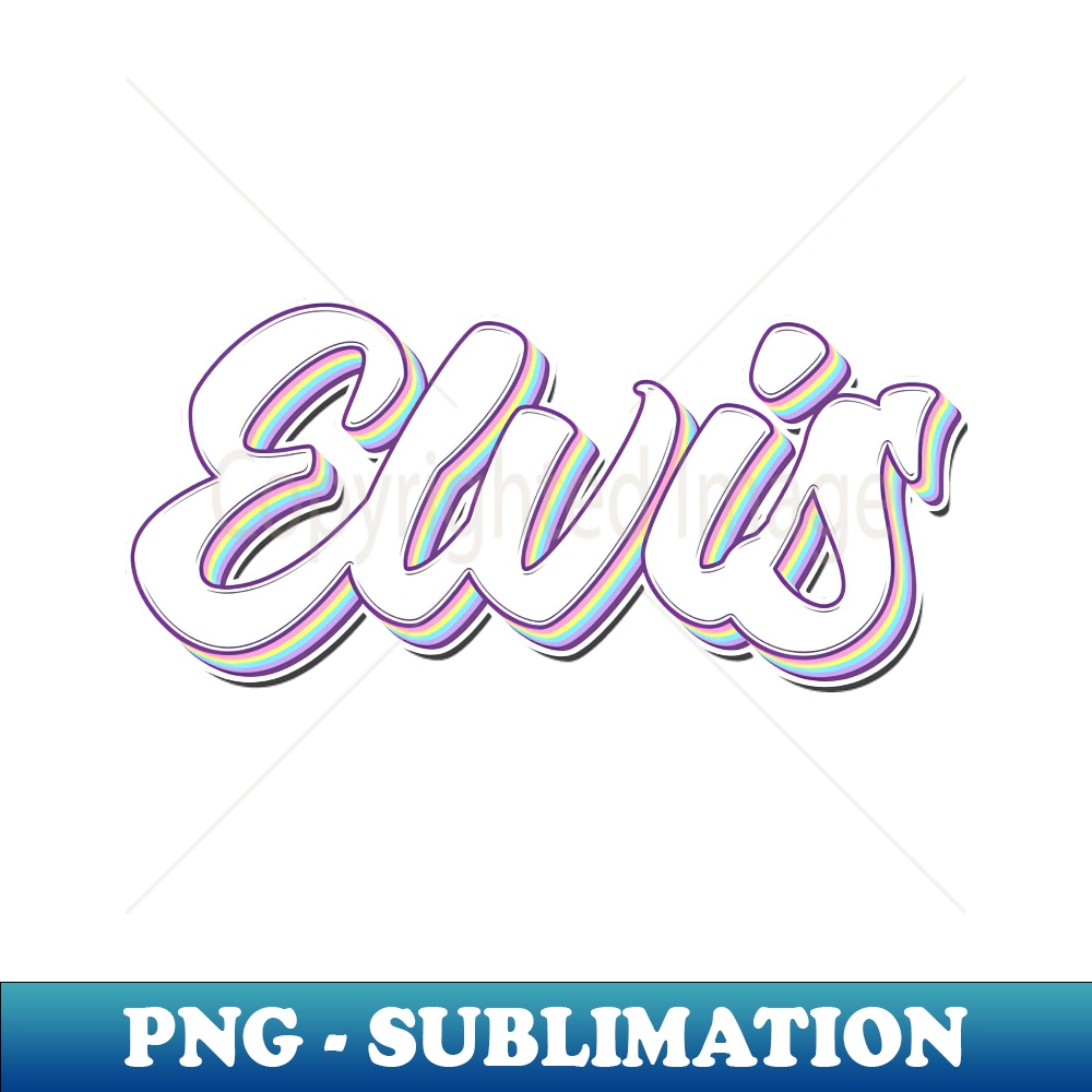 Kawaii Rainbow Elvis Name - Aesthetic Sublimation Digital Fi | Inspire ...
