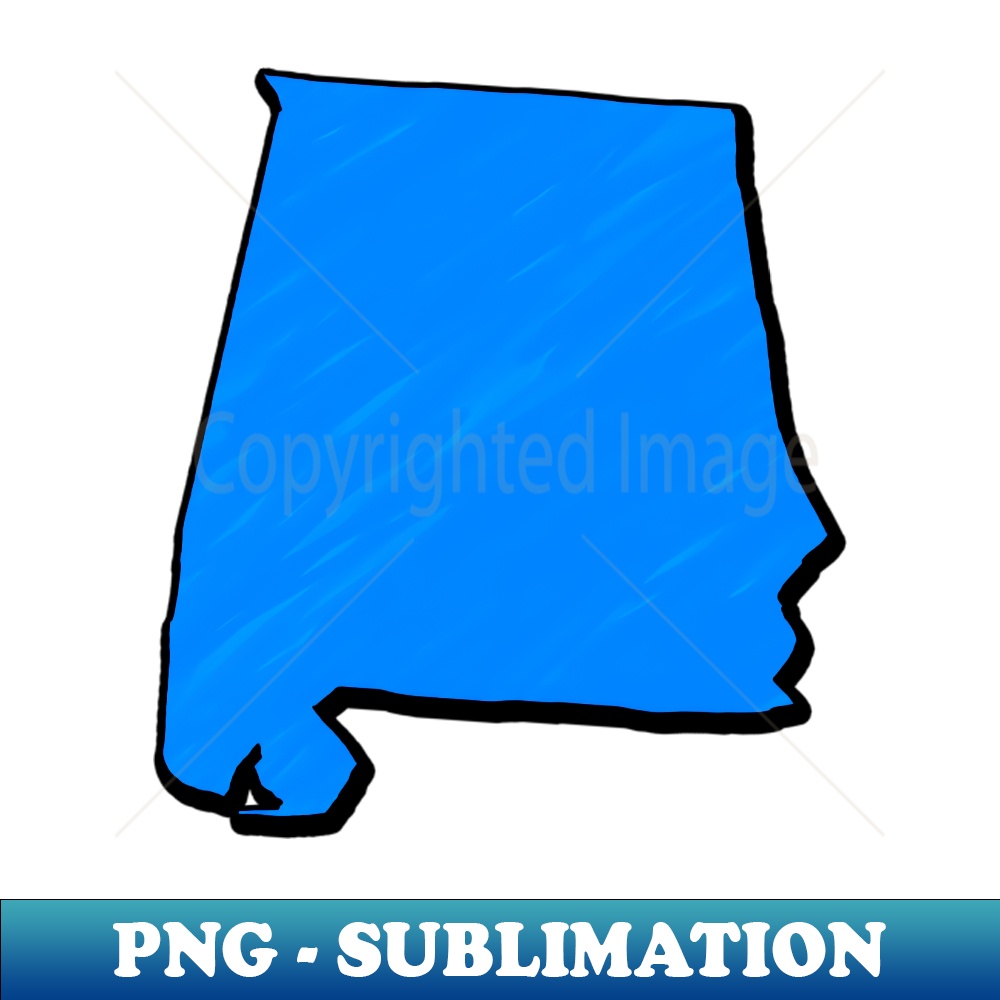 Bright Blue Alabama Outline - Premium Sublimation Digital Do | Inspire ...