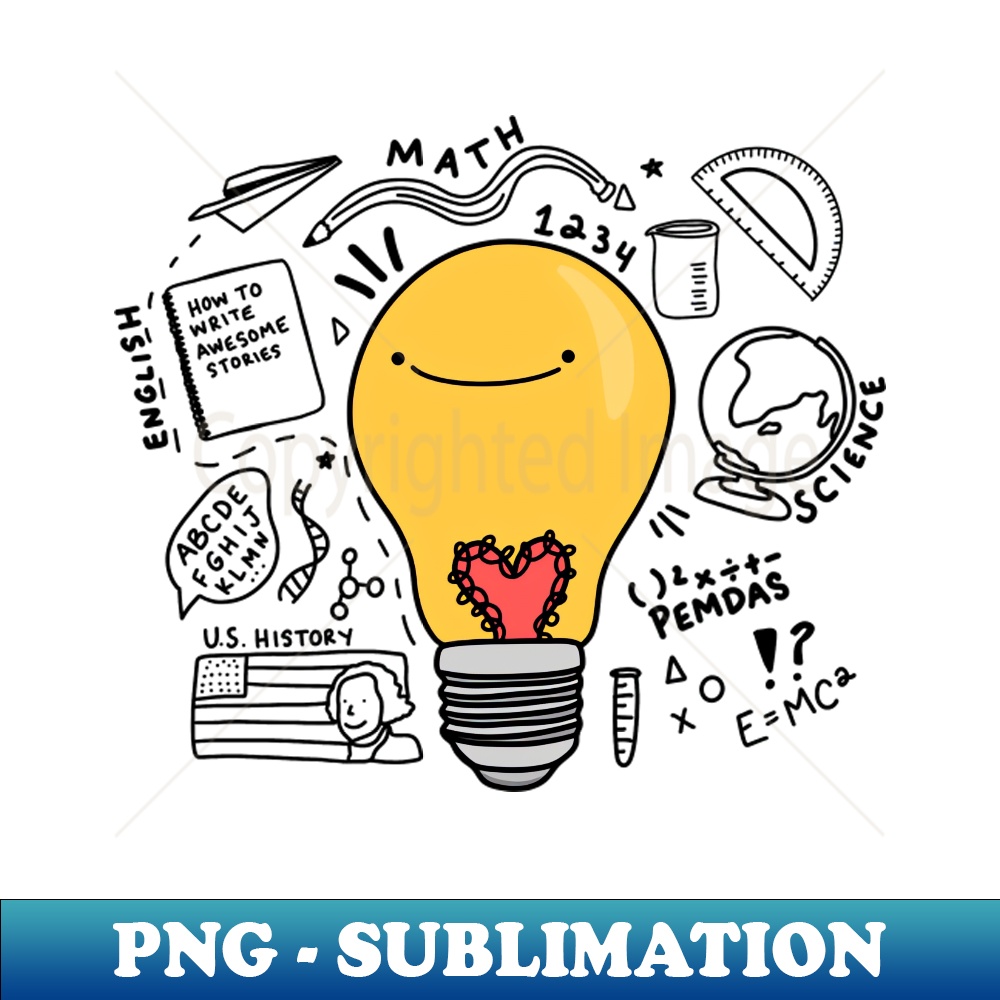 Cute Teacher Lightbulb - PNG Sublimation Digital Download - | Inspire ...