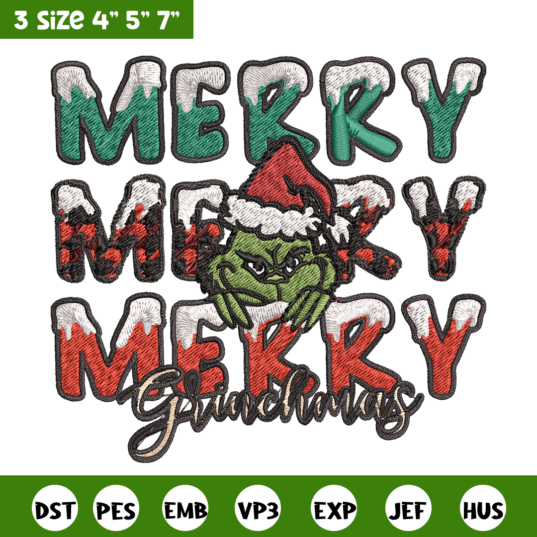 Merry Grinch logo Embroidery design, Grinch Christmas Embroi | Inspire ...