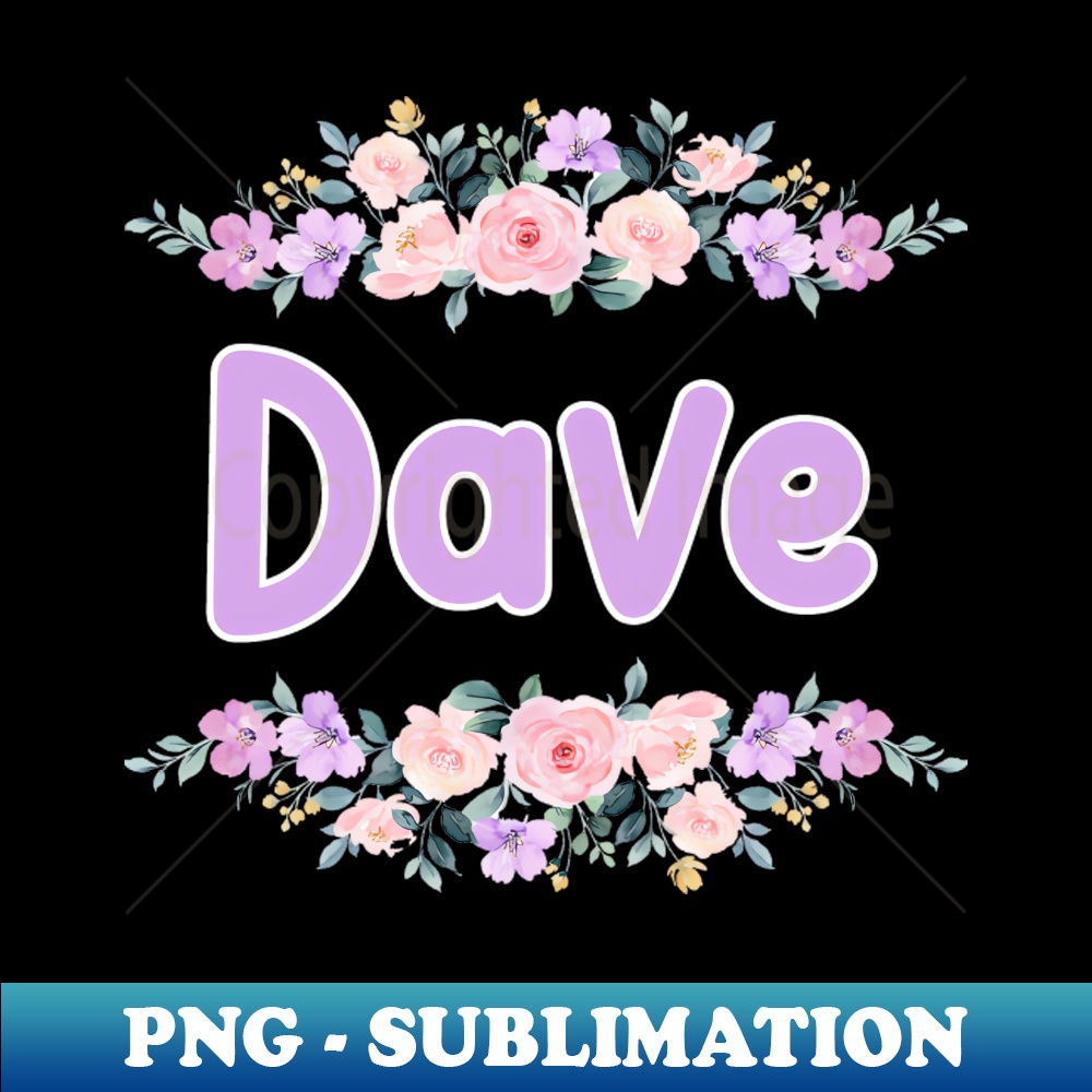 Purple Flower Dave Name Label - PNG Transparent Sublimation | Inspire ...
