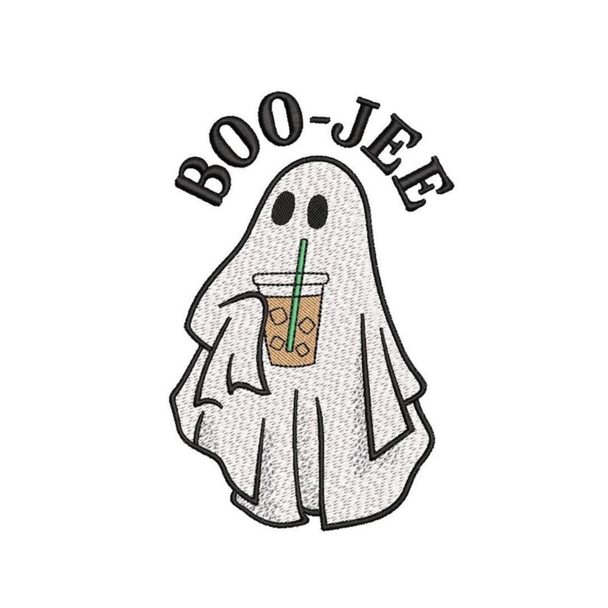 Boo-Jee Ghost with Iced Coffee Embroidery Design, Halloween | Inspire ...