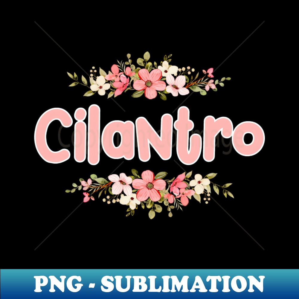 Flower Border Cilantro Name Label - PNG Transparent Sublimat - Inspire ...