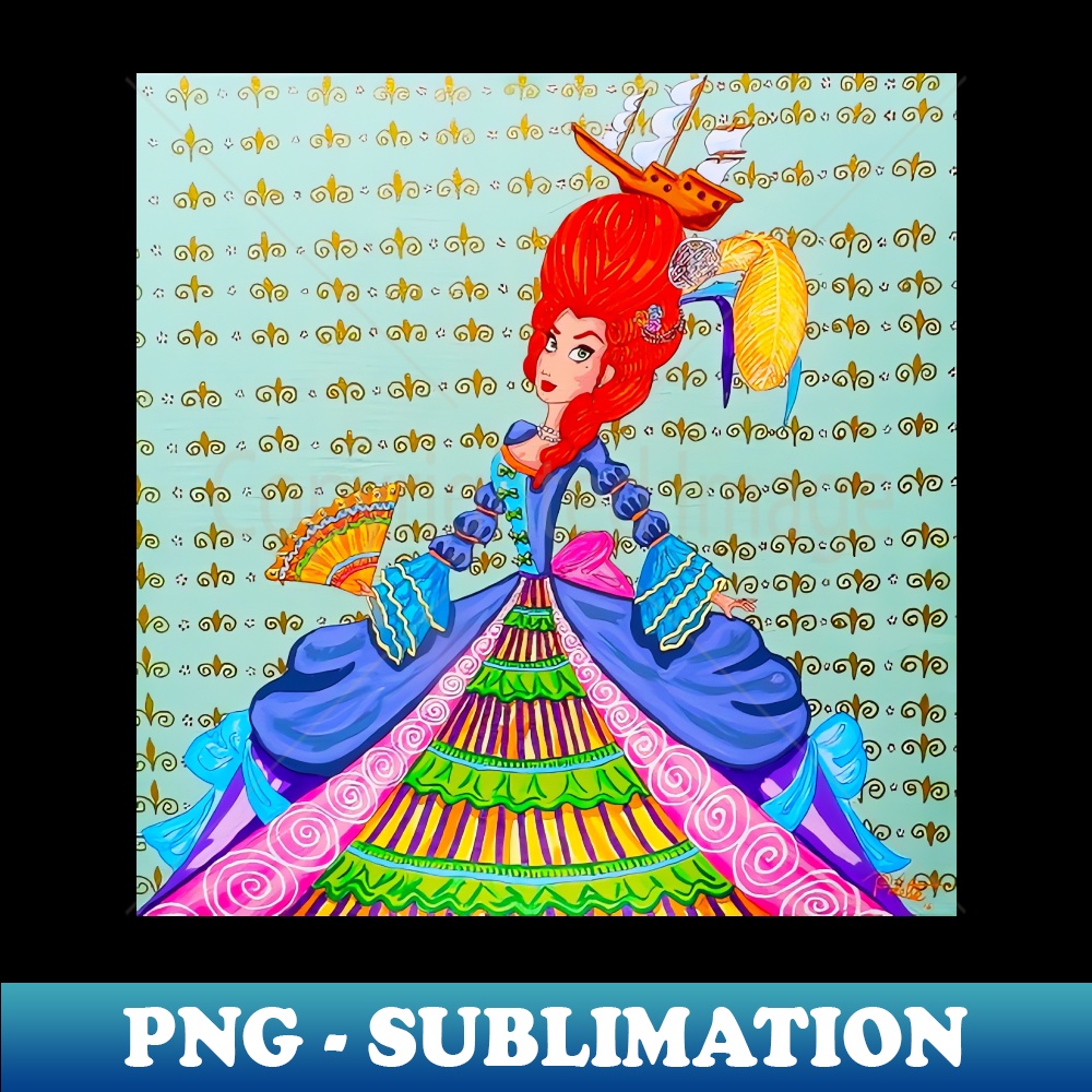 Rococo Lady at the Ball - Modern Sublimation PNG File - Perf | Inspire ...