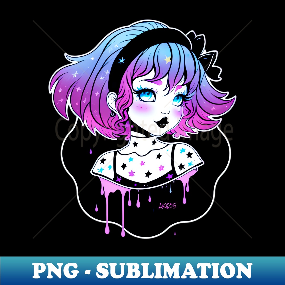 Creepy cute little girl cartoon anime girl Gothic punk spook | Inspire ...