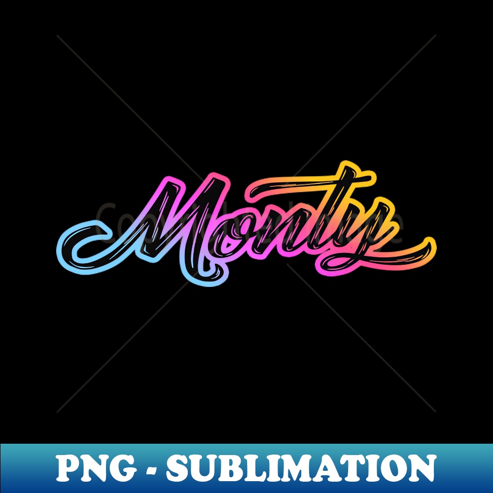 Name Monty - PNG Transparent Sublimation Design - Instantly | Inspire ...
