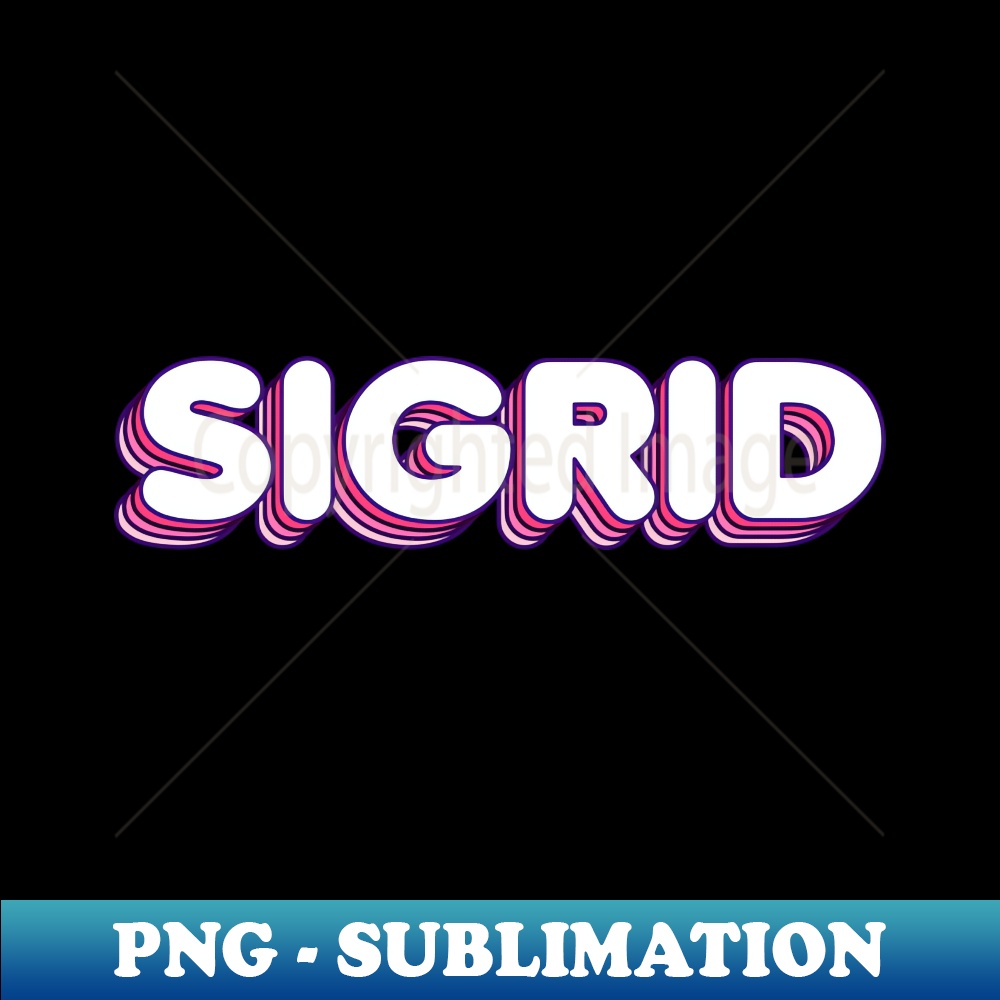 Pink Layers Sigrid Name Label - Retro PNG Sublimation Digita | Inspire ...