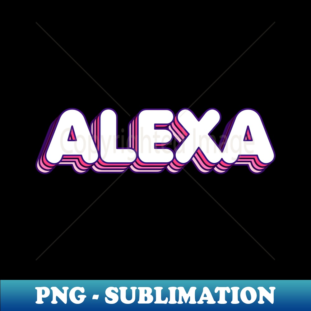 Pink Layered Alexa Name Label - PNG Transparent Sublimation | Inspire ...