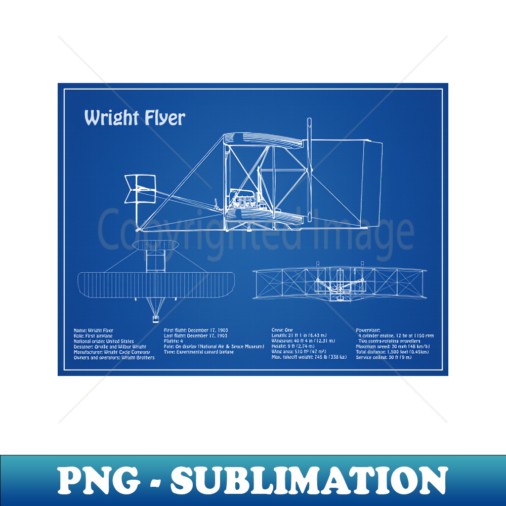 Wright Flyer - Airplane Blueprint - AD - Unique Sublimation | Inspire ...
