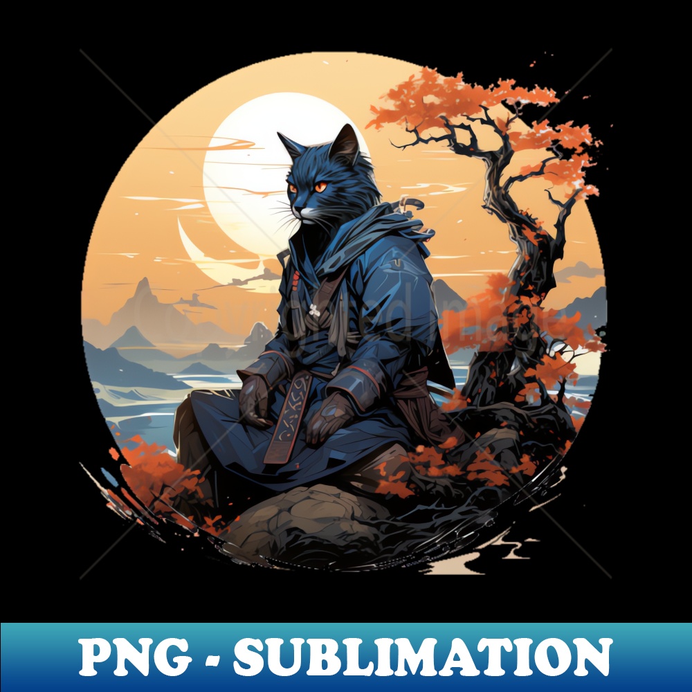 Shinobi Cat Blue Cat Warrior - Sublimation-Ready PNG File - - Inspire ...