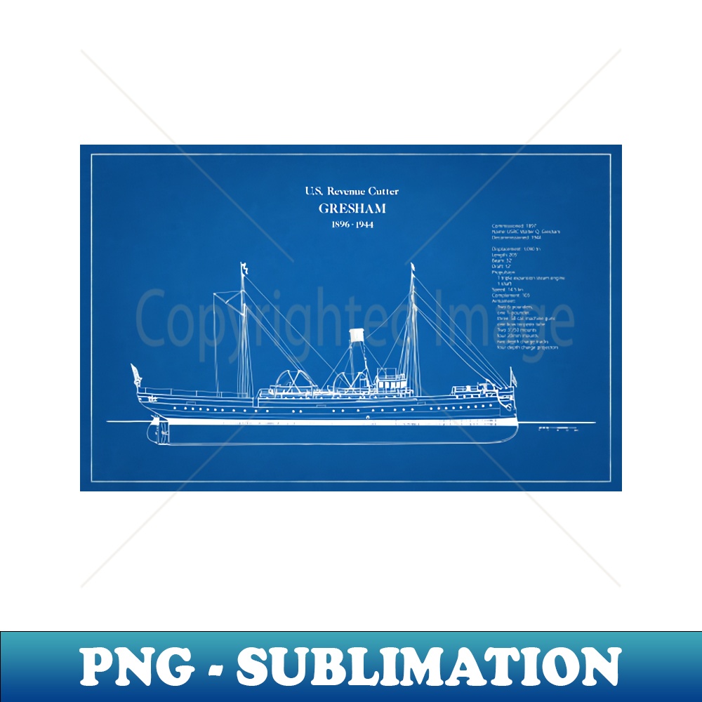 United States Revenue Cutter Gresham - AD - Premium PNG Subl - Inspire ...