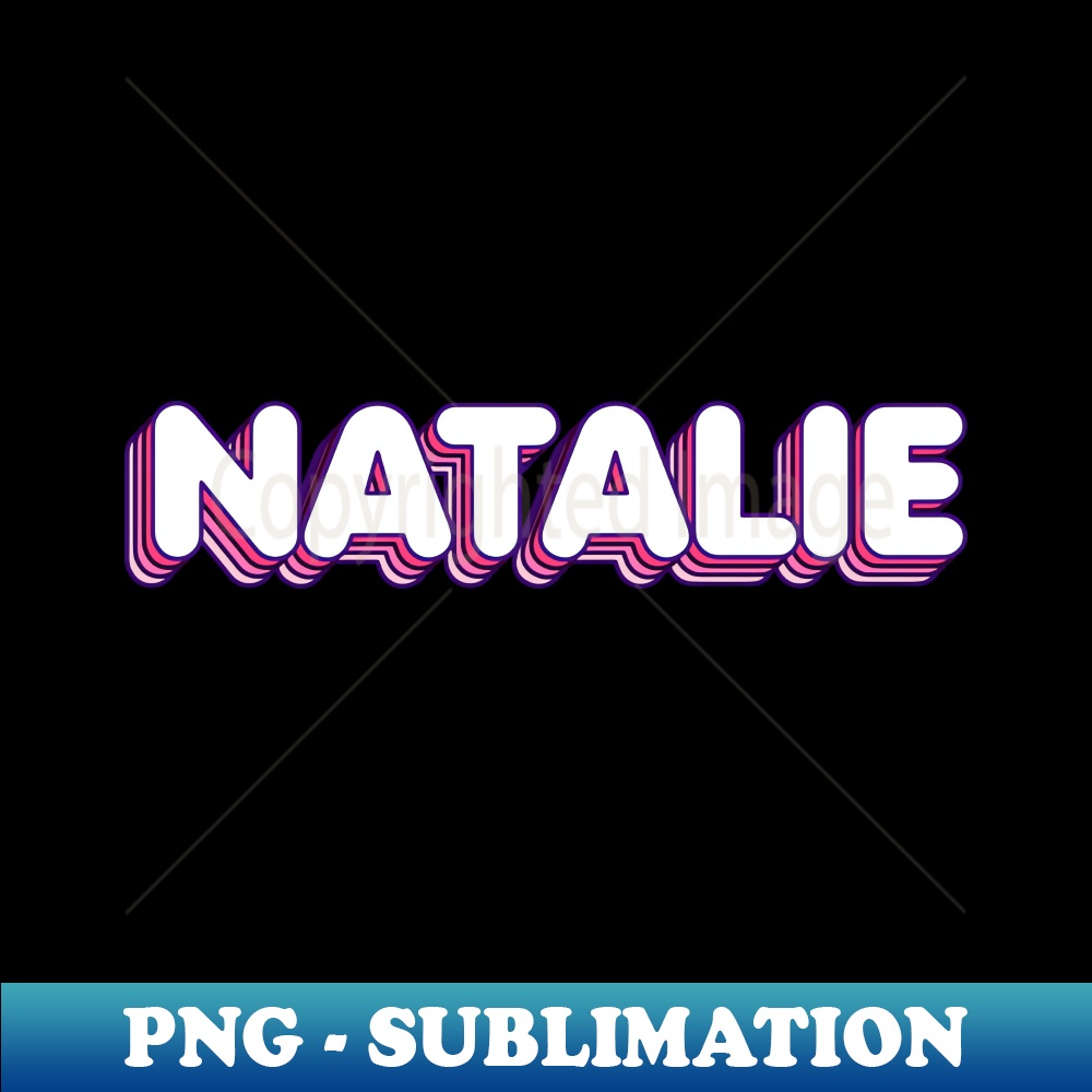 Pink Layers Natalie Name Label - Retro PNG Sublimation Digit | Inspire ...