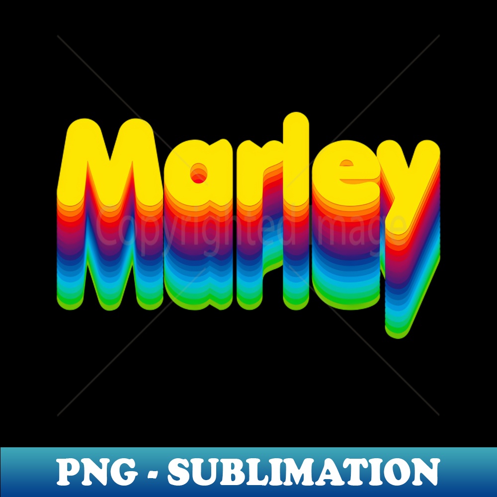 Rainbow Layers Marley Name Label - Sublimation-Ready PNG Fil - Inspire ...
