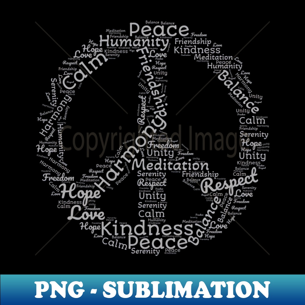 Peace symbol word cloud - Digital Sublimation Download File | Inspire ...