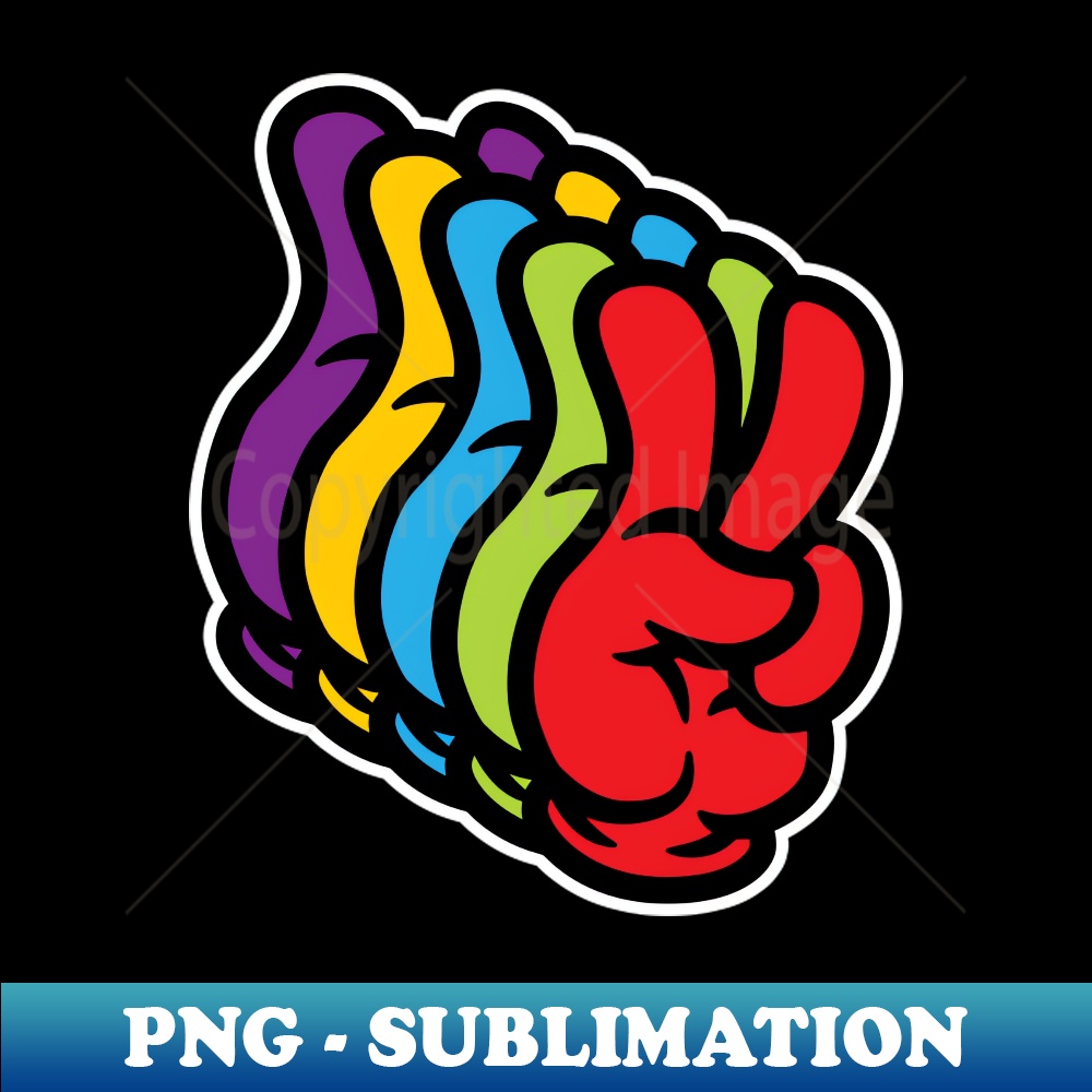 Peace Sign Hand - Vintage - PNG Transparent Sublimation Desi | Inspire ...