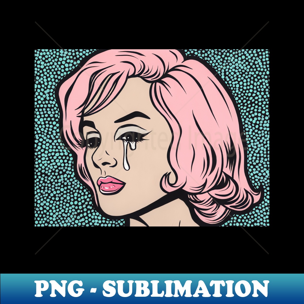 Pink Marilyn Crying Comic Girl - Premium PNG Sublimation Fil | Inspire ...