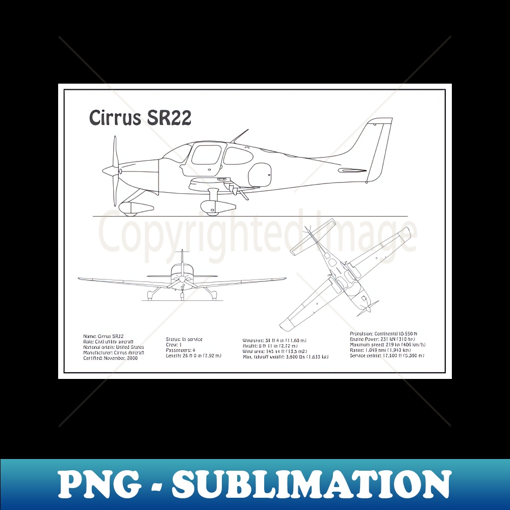 Cirrus SR22 - Airplane Blueprint Drawing Plans or Schematics | Inspire ...