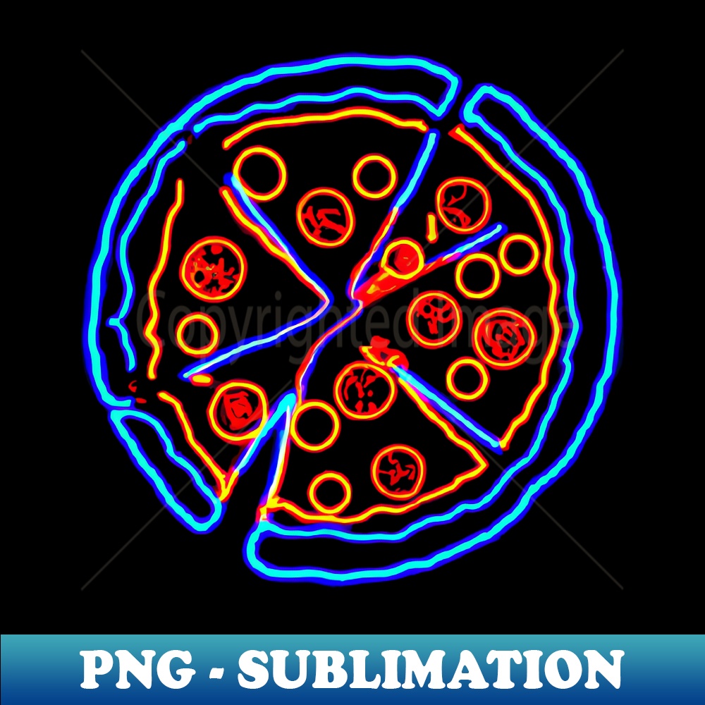 Neon Pizza Blue crust - Digital Sublimation Download File - | Inspire ...