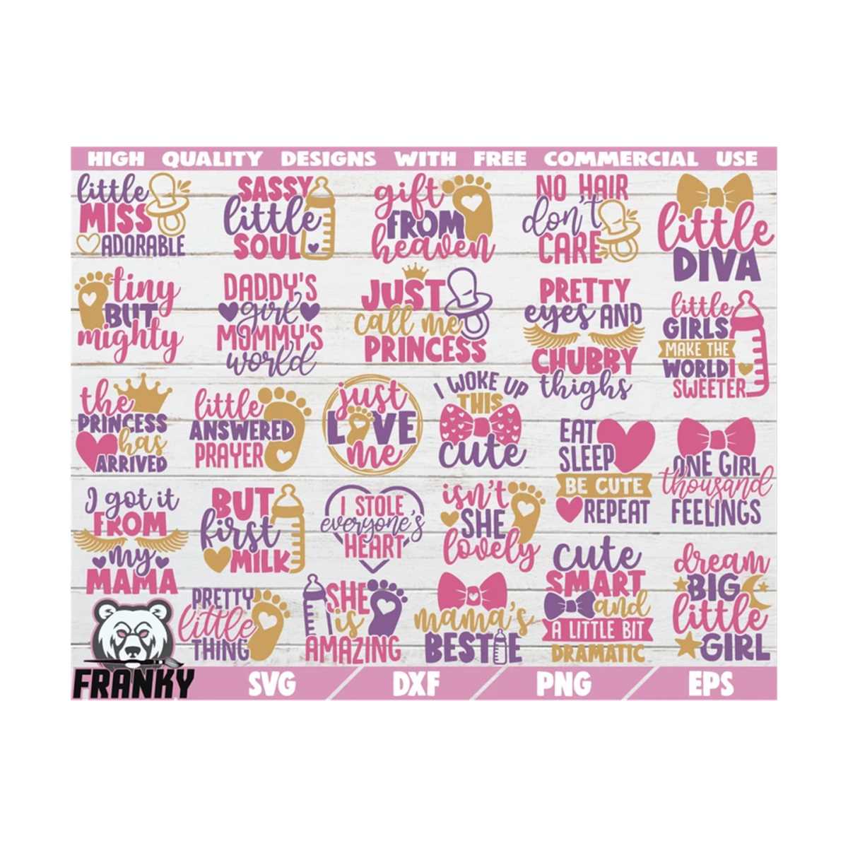 Baby girl SVG Bundle 25 Designs Instant download Printabl | Inspire Uplift