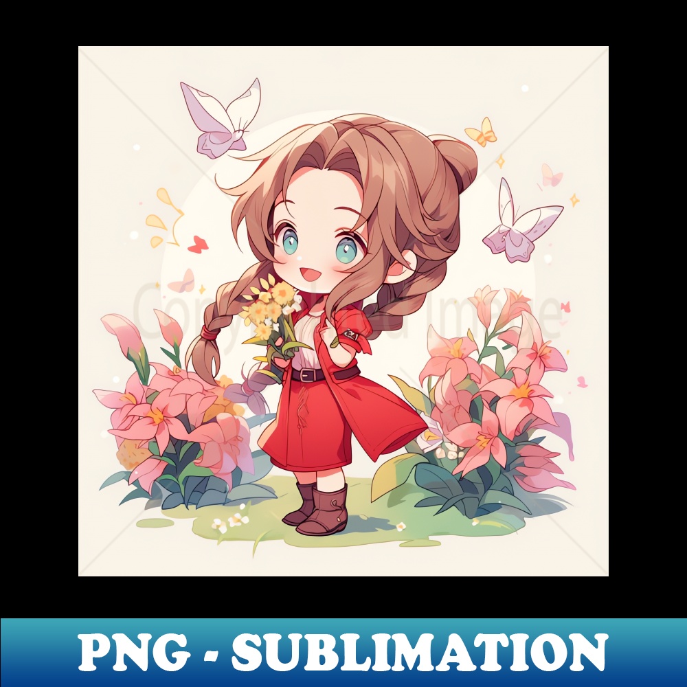 chibi aerith and butterfly - Trendy Sublimation Digital Down | Inspire ...