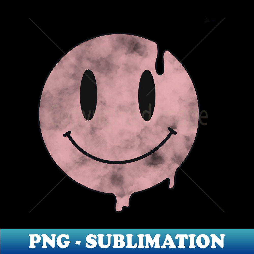 Peach Dripping Smiley Face - PNG Transparent Sublimation Des | Inspire ...