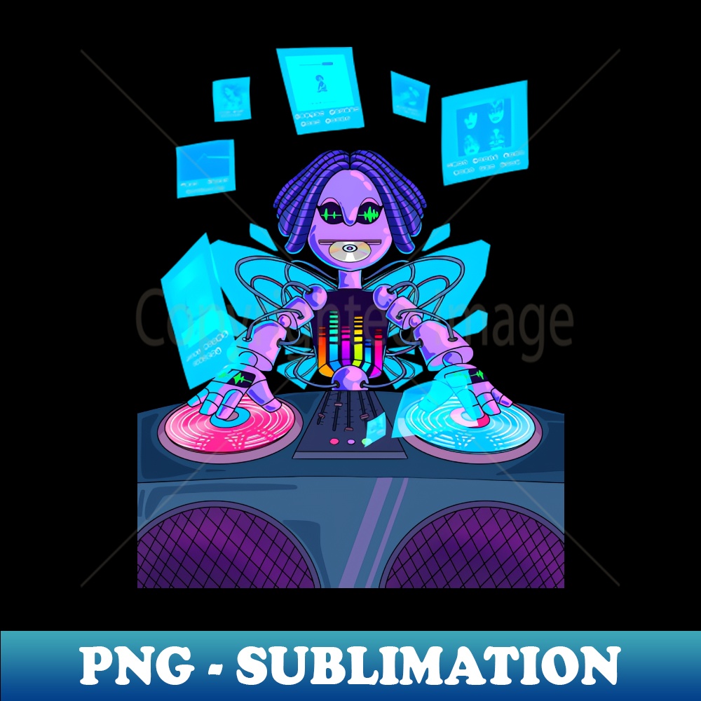 Robot DJ - PNG Transparent Sublimation Design - Vibrant and | Inspire ...