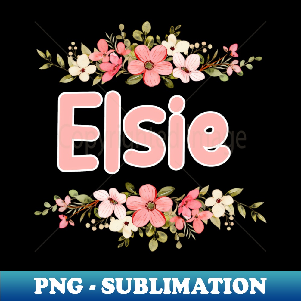 Flower Border Elsie Name Label - Aesthetic Sublimation Digit | Inspire ...