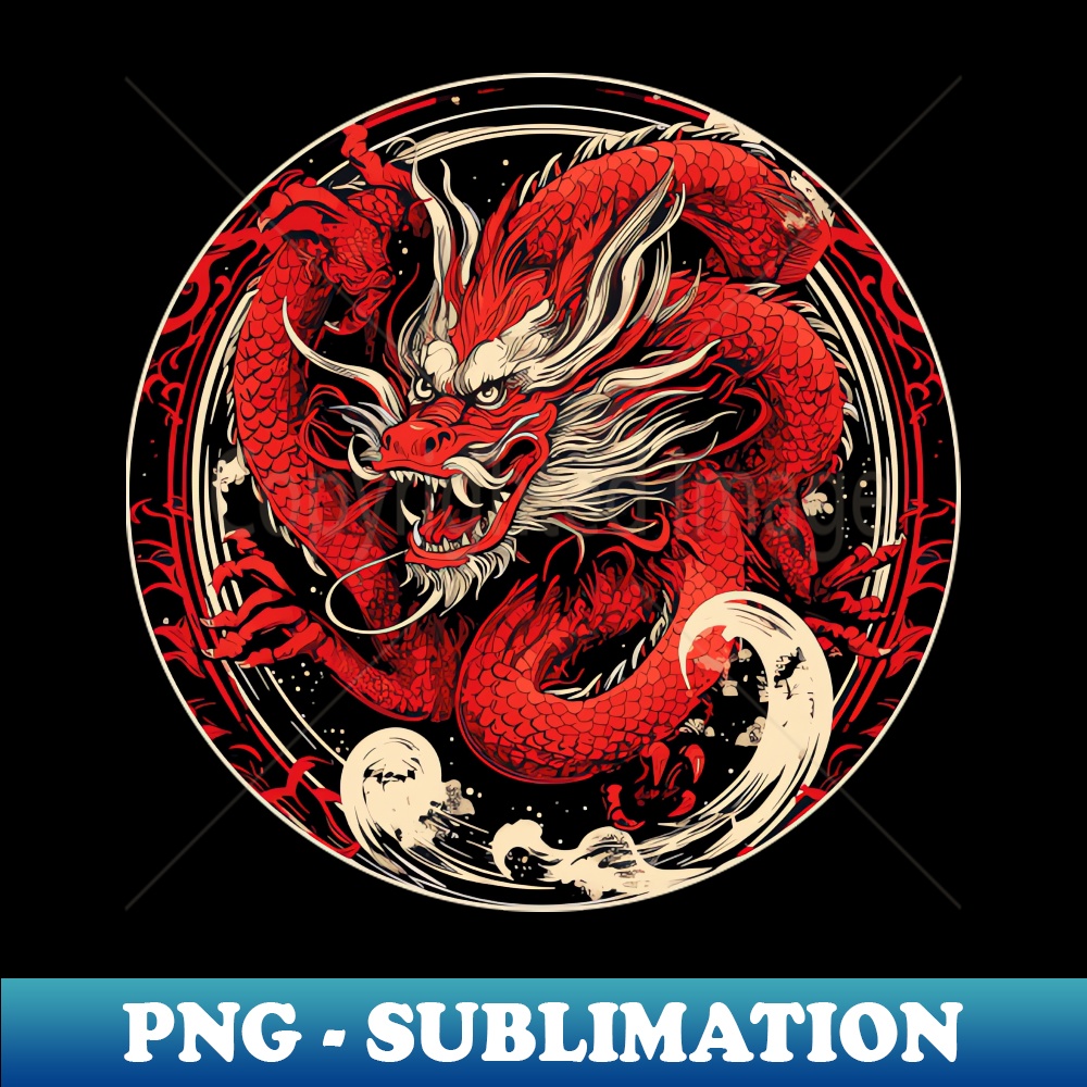 Japanese Aesthetic Red Dragon Symbol Kanji Japan - Trendy Su - Inspire ...