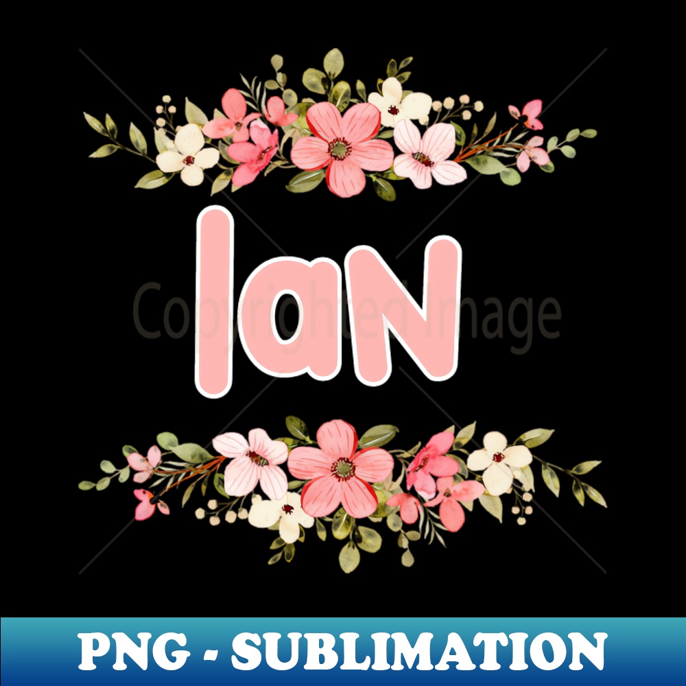 Flower Border Ian Name Label - Exclusive Sublimation Digital | Inspire ...