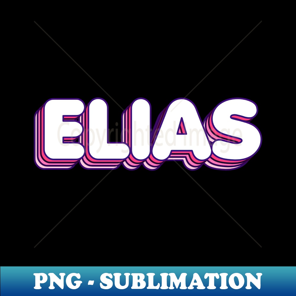 Pink Layers Elias Name Label - High-Resolution PNG Sublimati - Inspire ...