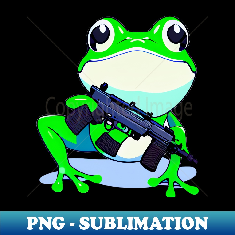 Cute Frog Holding Gun - PNG Sublimation Digital Download - S | Inspire ...