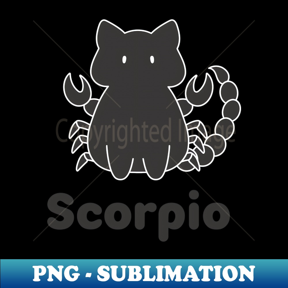 Scorpio Cat Zodiac Sign with Text Black and White - High-Res | Inspire ...