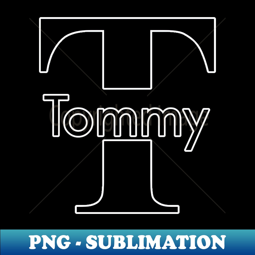 Initial T Monogram Tommy Name Label - Modern Sublimation PNG | Inspire Uplift
