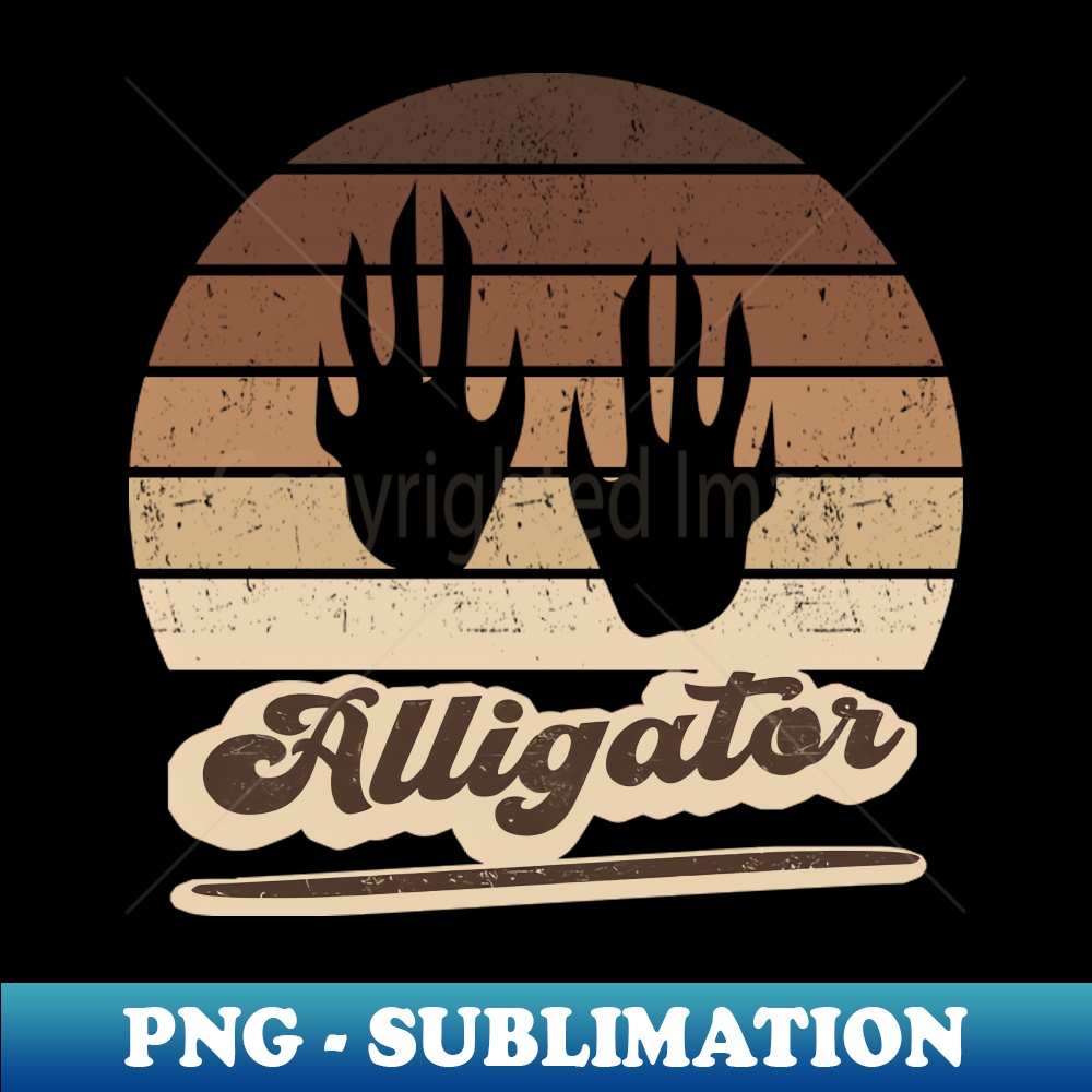 Groovy Alligator footprint vintage retro sunset art of zoo - | Inspire ...